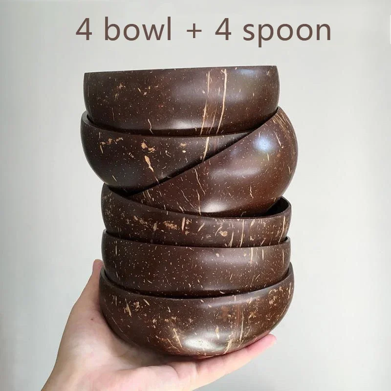 2-4-6pcs-Coconut-Bowl-and-Spoon-Set-100-Natural-Coconut-Shell-Kitchen ...