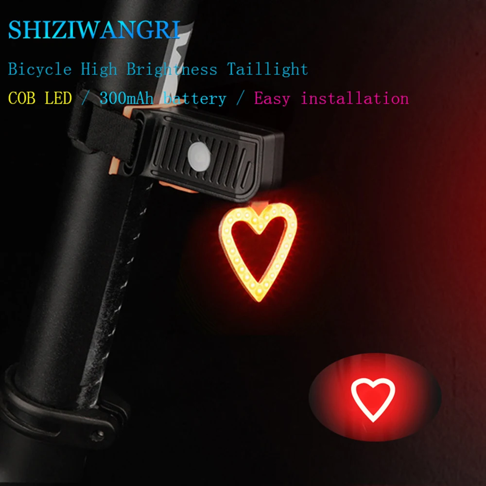 Bike-Taillights-Bicycle-Rear-Light-COB-LED-bicycle-light-Heart-Round ...