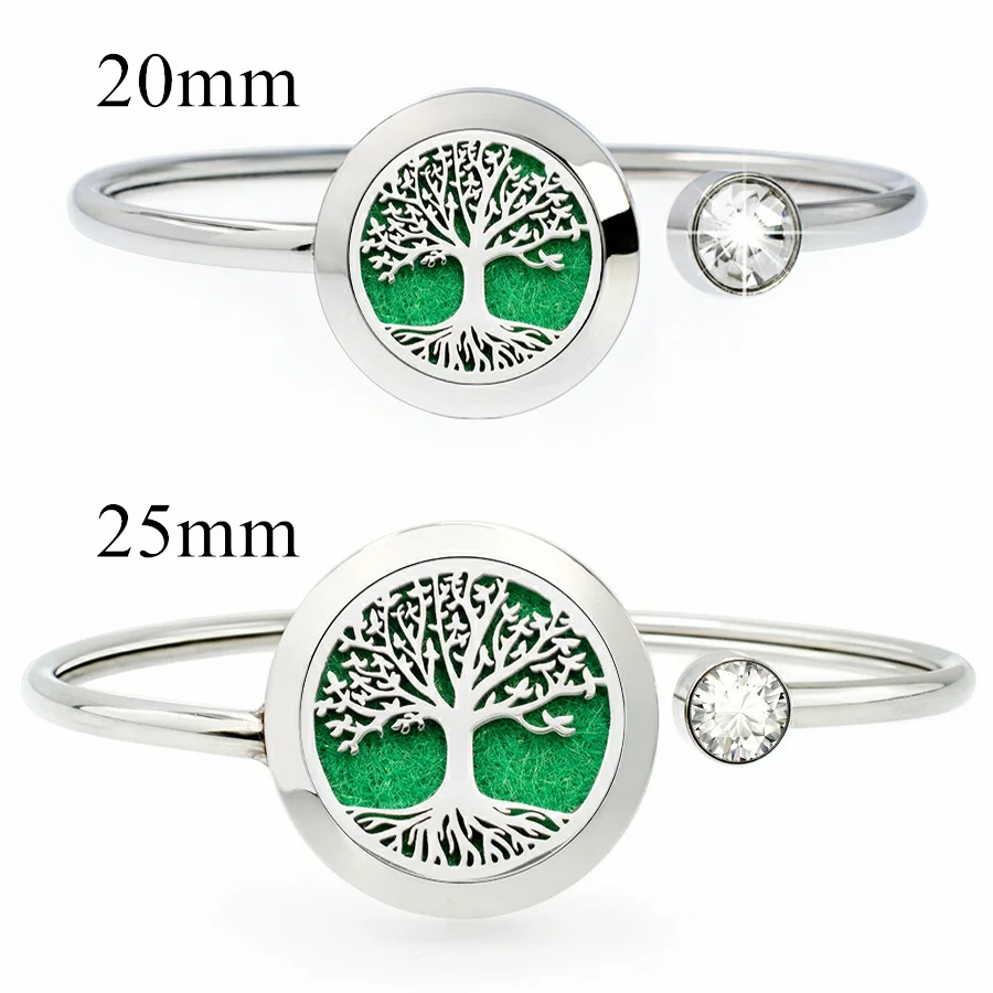 Tree-of-Life-20mm-25mm-Locket-Diffuser-Bangle-316L-Stainless-Steel ...