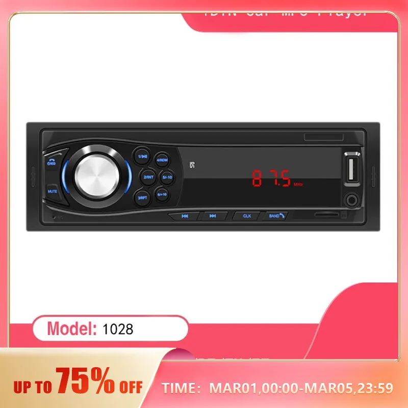 Car-Radio-In-Dash-1-Din-Tape-Recorder-MP3-Player-FM-Audio-Stereo-USB-SD ...