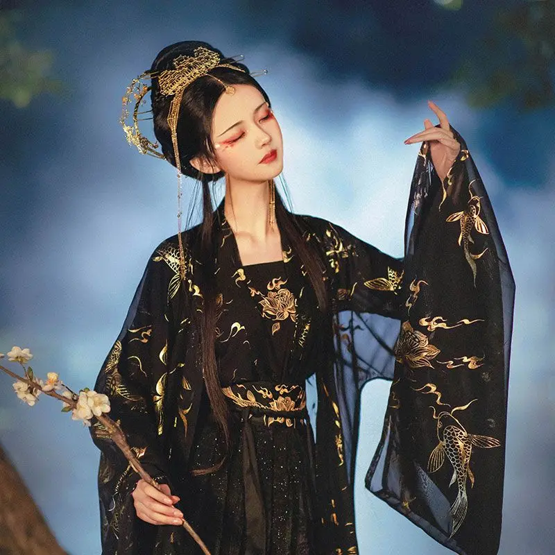 Chinese-Traditional-Dance-Cosplay-Ancient-Black-Stage-Performance ...