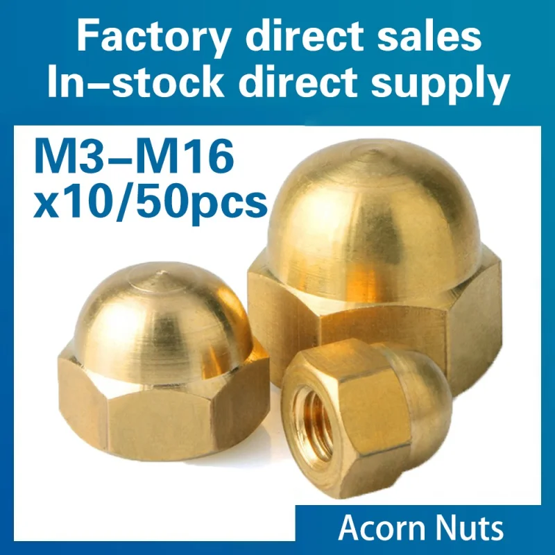 M3 M4 M5 M6 M8 M10 M12 M14 M16 brass hexagon nuts Decorative screw cap ...