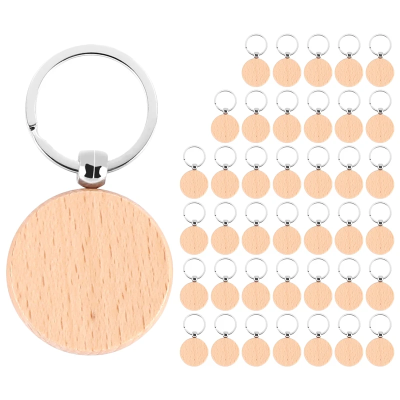40Pcs-Blank-Round-Wooden-Key-Chain-Diy-Wood-Keychains-Key-Tags-Can ...