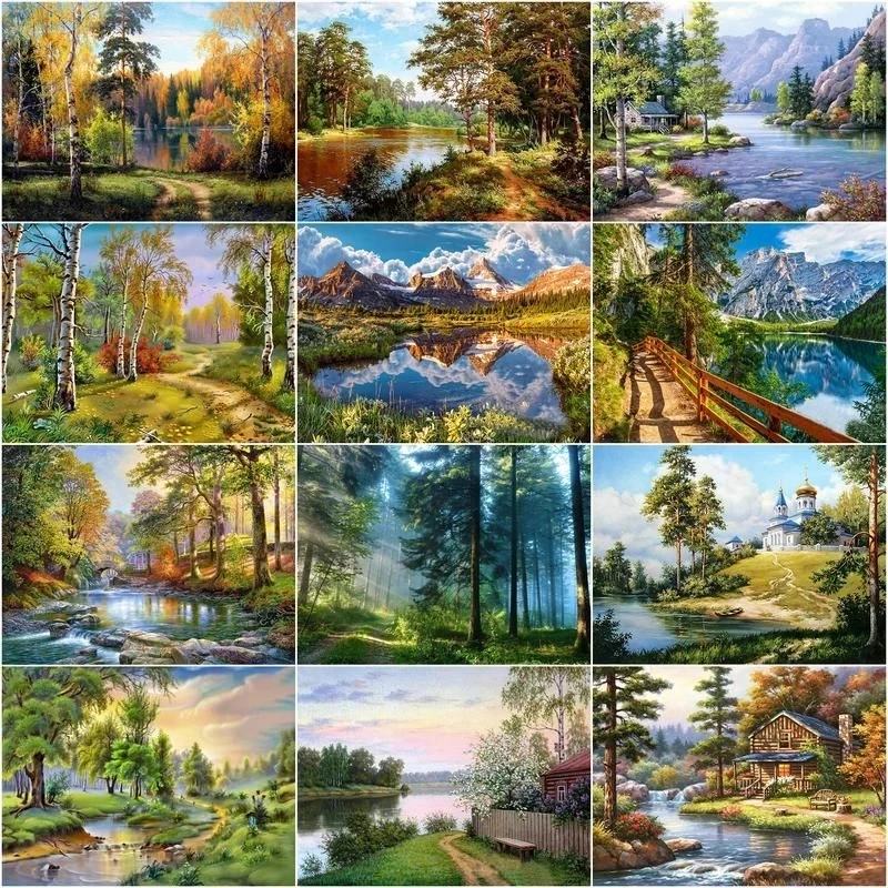 CHENISTORY Paint By Numbers Landscapes Acrylic Drawing Canvas Oil ...