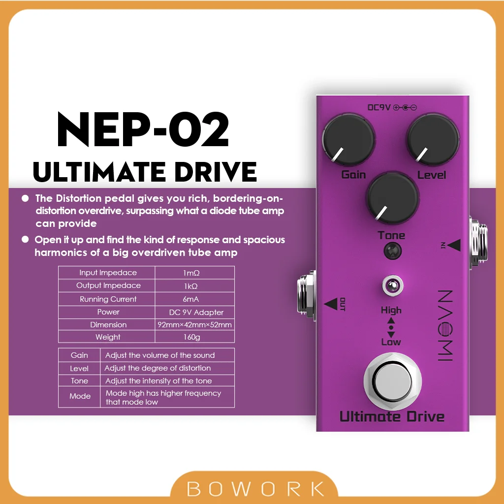 NAOMI-Ultimate-Drive-Overdrive-Efeito-Pedais-Guitarra-El-trica-Bass ...