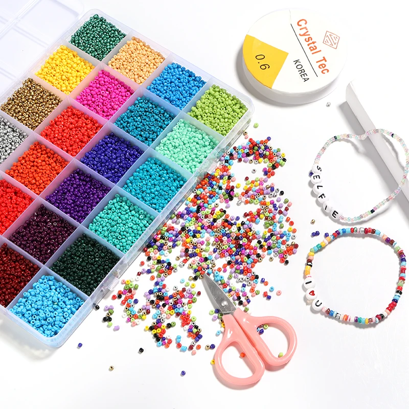 2mm Multicolor Seed Beads Jewelry Making Kit Beads for Bracelets Bead ...