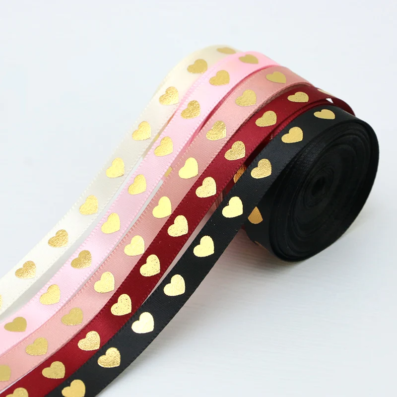 10-Meters-roll-10mm-Hot-Stamping-Peach-Heart-Ribbon-Love-Ribbons ...