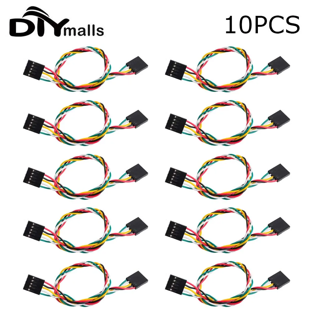 10PCS 5pin Dupont Line Female to Female Jumper Wire F/F Double-ended ...