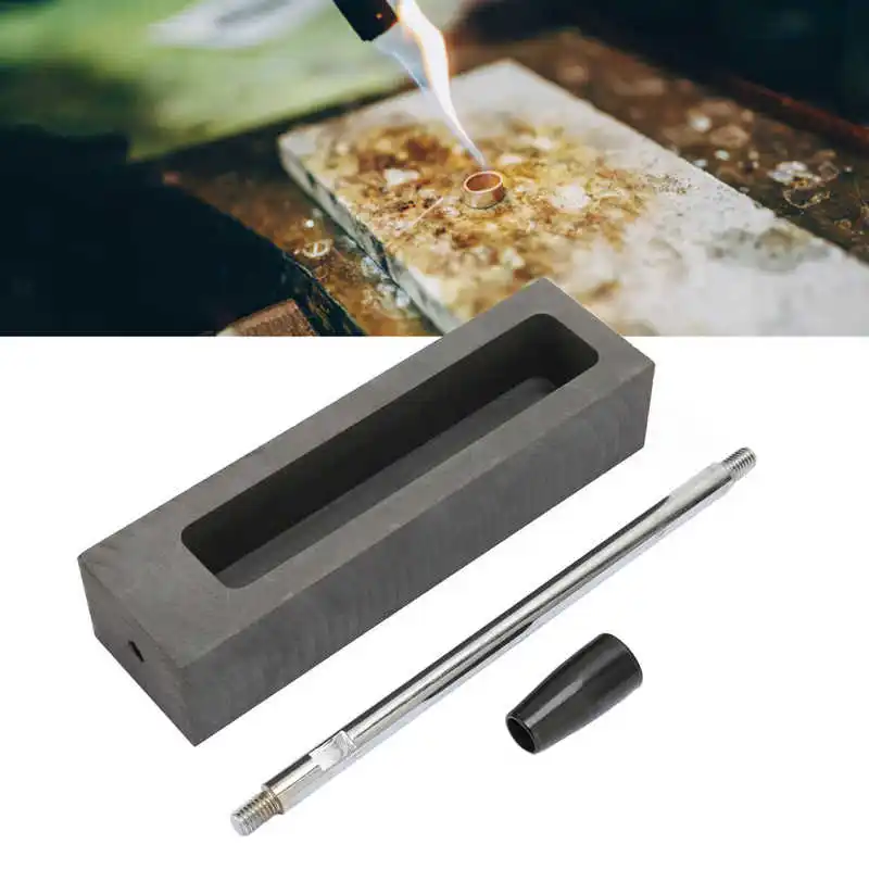 Graphite Silver Ingot Molds Long Handle Wall Cone Side Fused Gold 4.4lb ...