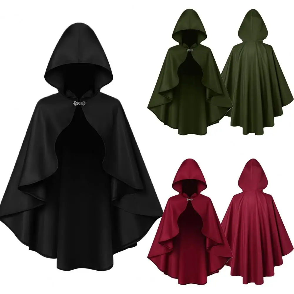 Cloak with Unique Tailoring Retro Style Halloween Cloak with Hood Metal ...