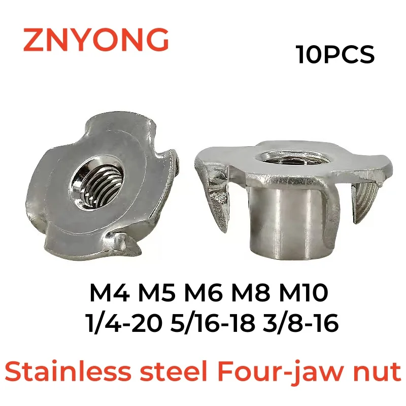 10pcs stainless steel insert Four Claws Nut Speaker Nut T-nut Blind ...