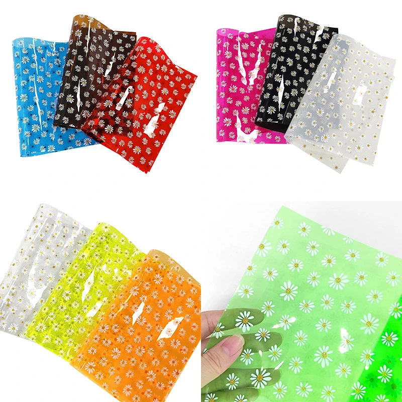 Transparent Pvc Daisy Flower Printed Colored Soft Plastic Film Fabric ...
