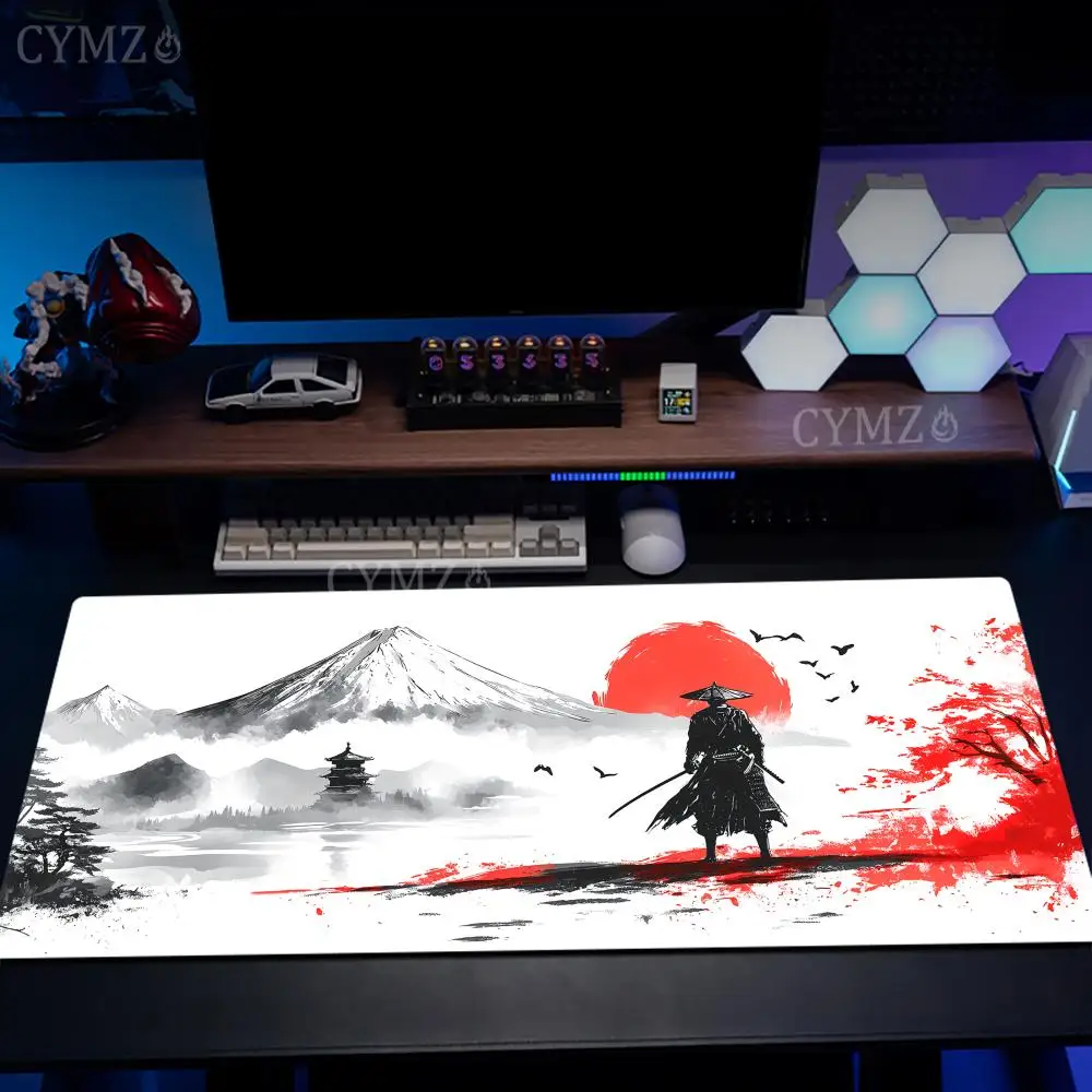 Japanese Ink Wash Samurai Design Mouse Pad Desk Mat Gaming pad Non-Slip ...