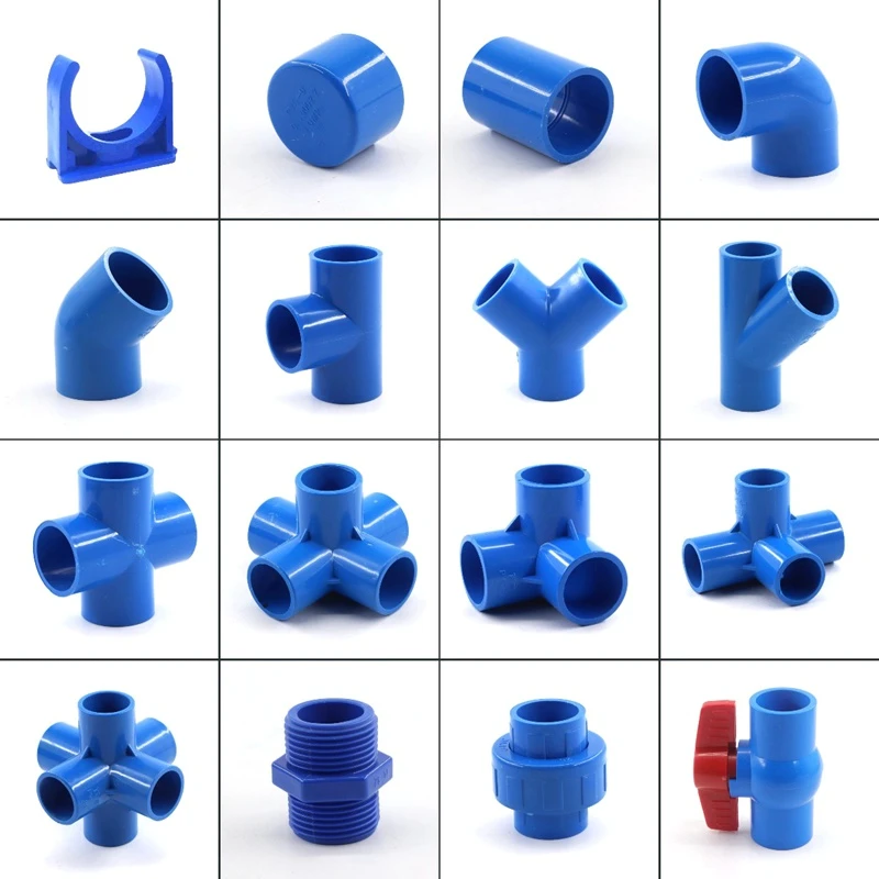2pcs 20~32mm Blue Pvc Pipe Connectors Irrigation Water Tube Elbow Tee ...