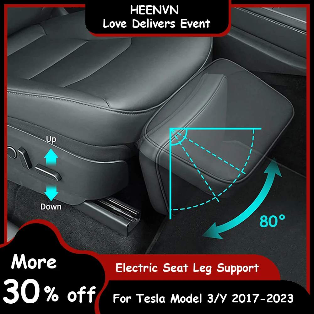 For Tesla Model 3 Y 2022 Accessories Car Leather Electric Seat Leg Rest ...