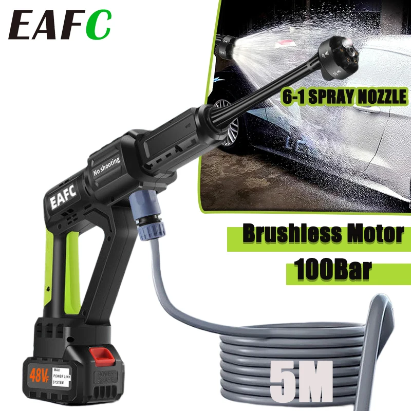 EAFC 100Bar 6 IN 1 Brushless Electric High Pressure Water Gun Garden ...