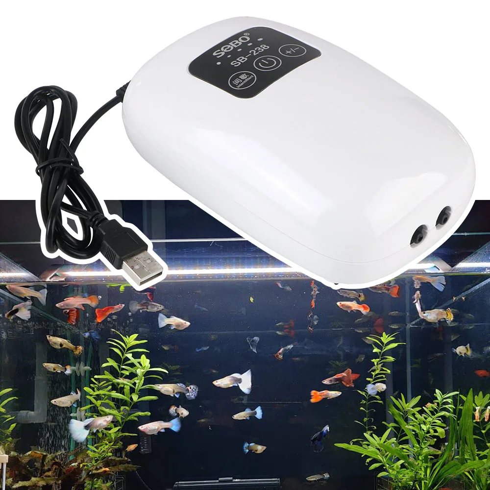 Fish-Tank-Aquarium-Oxygen-Air-Pump-Compressor-Small-Portable-Exhaust ...