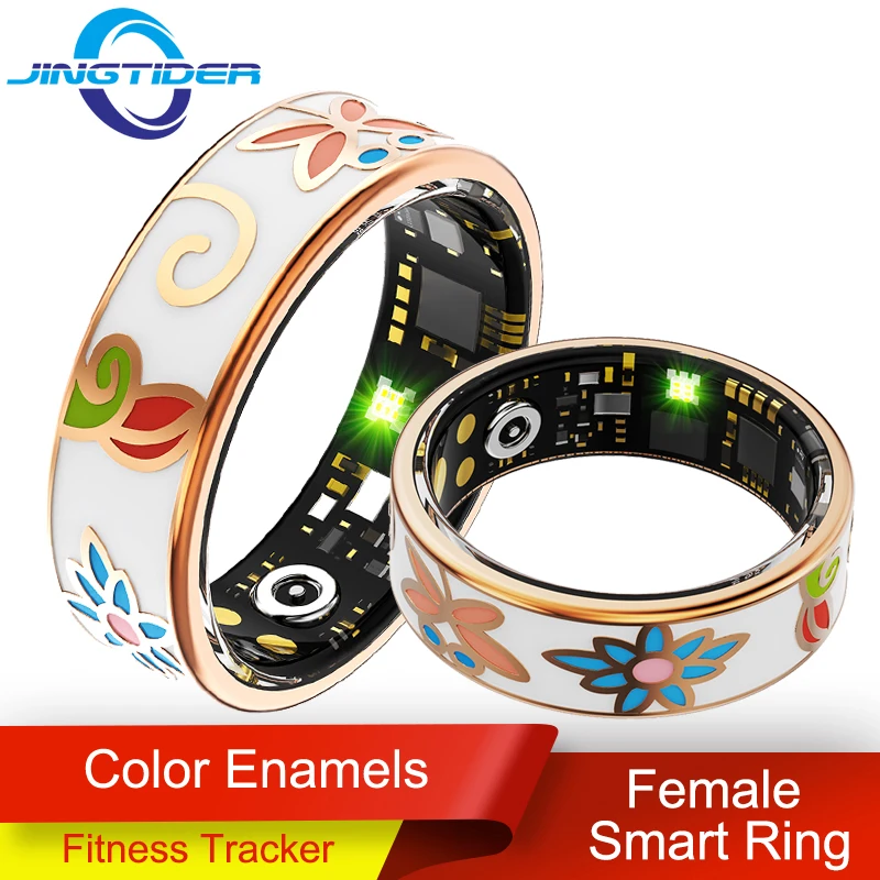 R18 Color Enamels Fashion Women Smart Ring Female Stainless Steel ...