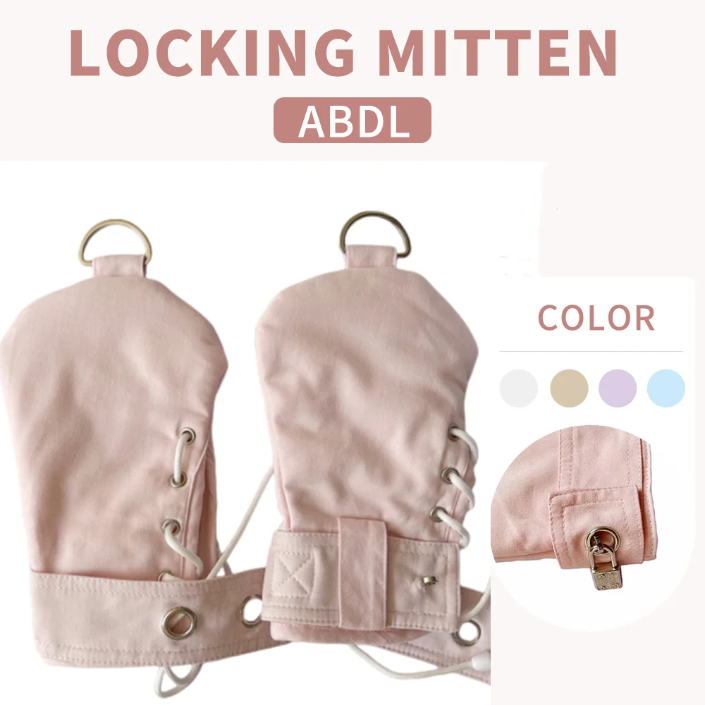Mitten-ABDL-DDLG-Locking-Soft-Padded-Pink-Bondage-Mitts-Lockable ...