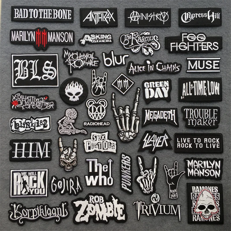 Music-Band-Embroidered-Patches-for-Clothing-Iron-on-Patches-Clothes ...