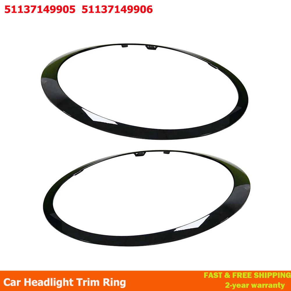 2Pcs-Car-Headlight-Frame-For-MINI-Cooper-S-R56-R57-R55-Clubman-2007 ...
