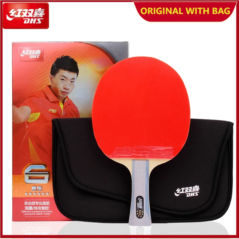 DHS-6-Star-6002-6006-Table-Tennis-Racket-With-Hurricane-8-And-Tin-Arc ...