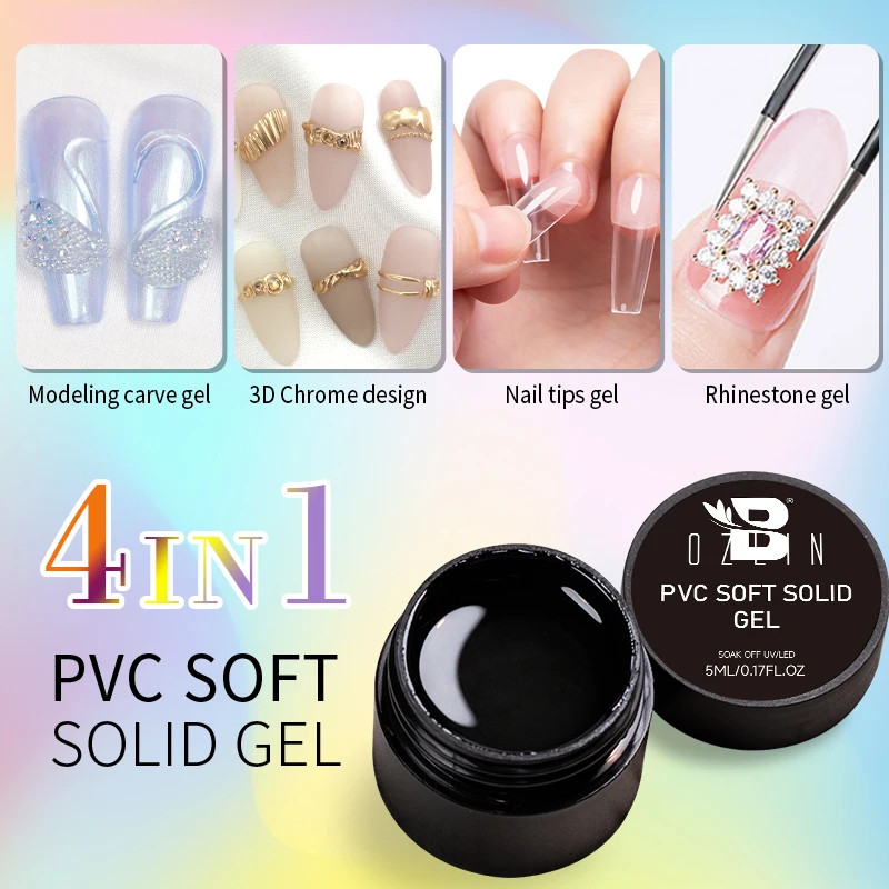 Bozlin Pvc Soft Solid Gel For Painting 3d Sculpture Soak Off Uv Gel ...