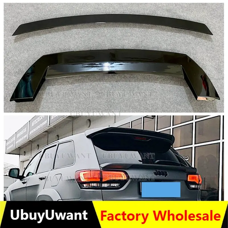 Glossy Black/Carbon Fiber Look Rear Trunk Spoiler Lip Extension+Rear ...