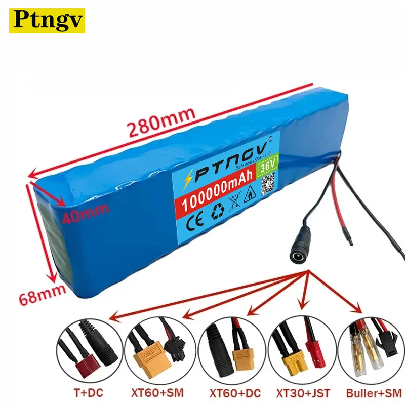 36V 100Ah 18650 Rechargeable Lithium Battery Pack 10S3P 1000W Power ...