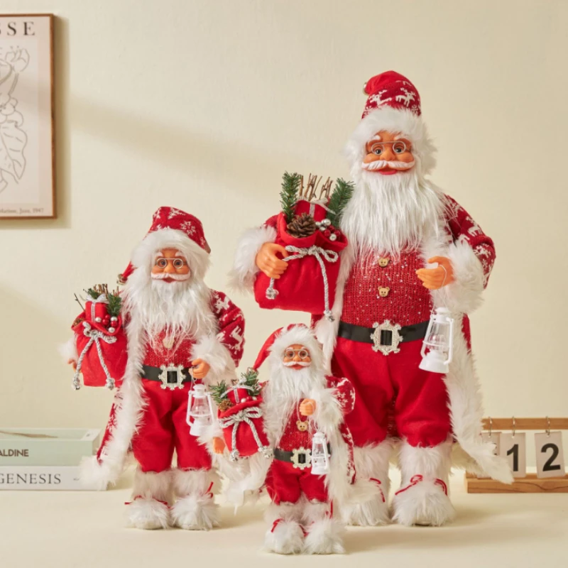 60cm Christmas Large Santa Claus Dolls Ornaments Standing Santa ...