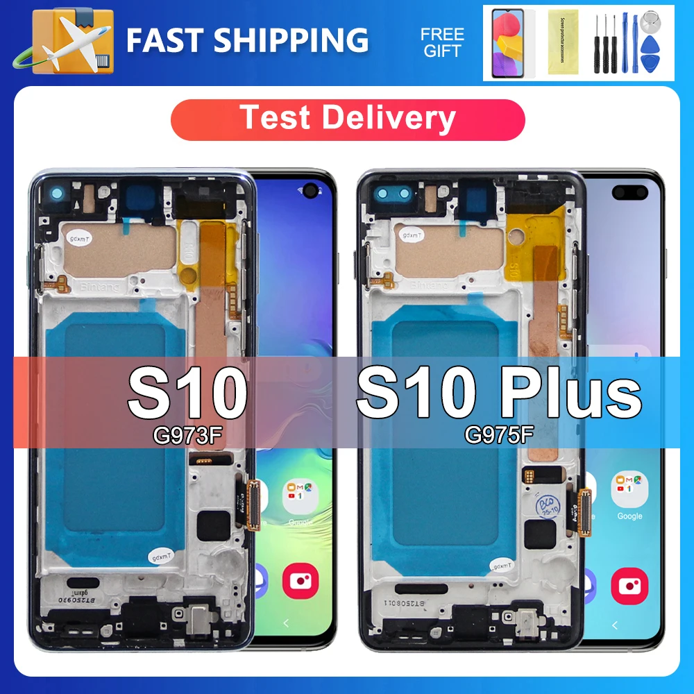 Screen S10 Plus S10+ G975F G975U Tested For Samsung For S10 G973F G973U ...