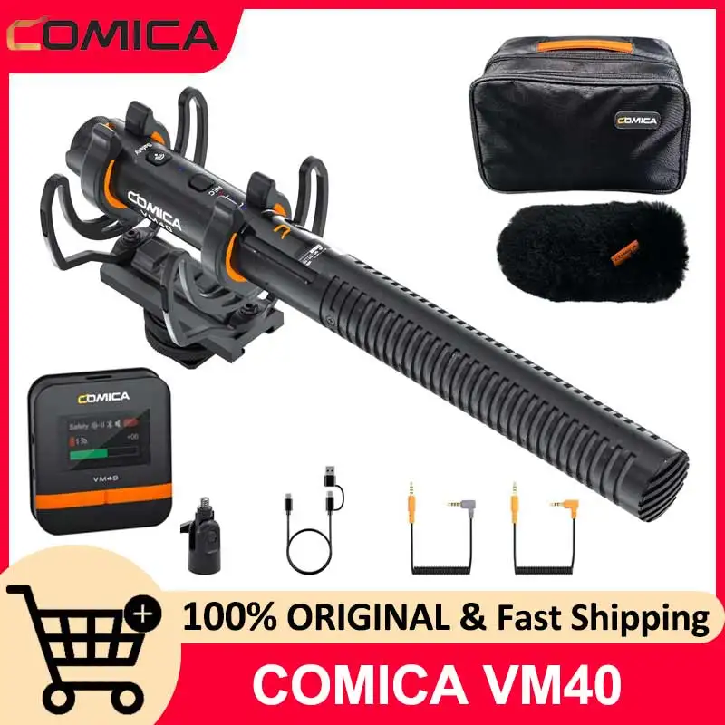 Micrófono de Escopeta COMICA VM40 con Modos Inalámbricos, 48kHz/32-bit ...