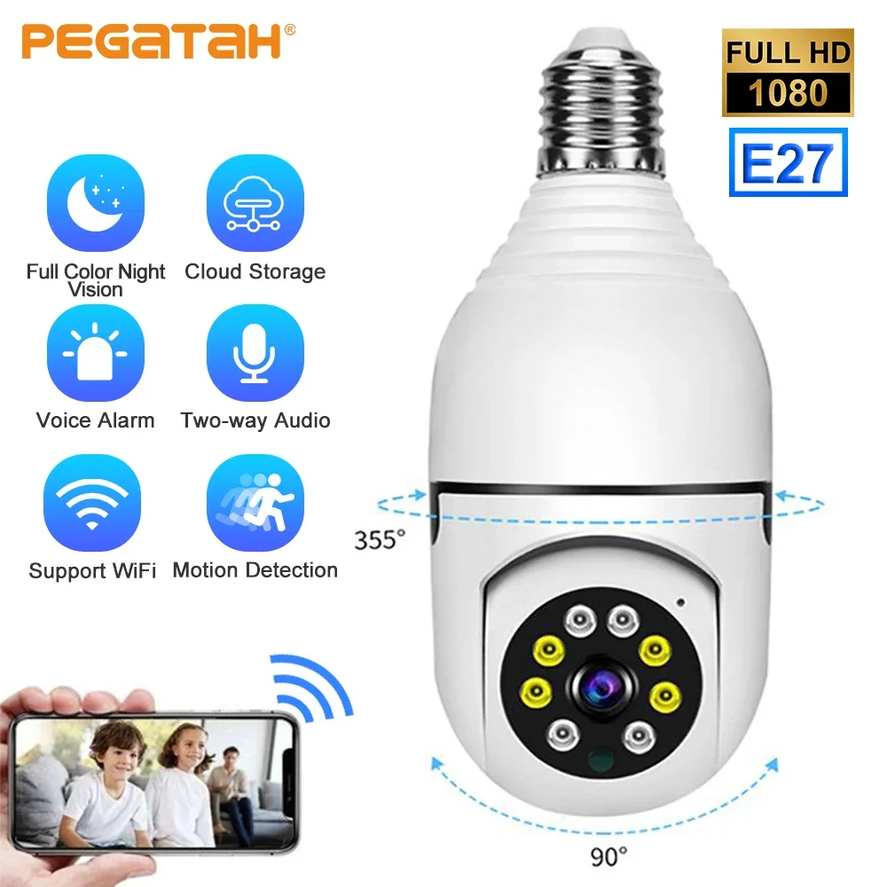 NEW-Wifi-Bulb-E27-Surveillance-Camera-Full-Color-Night-Vision-Automatic ...