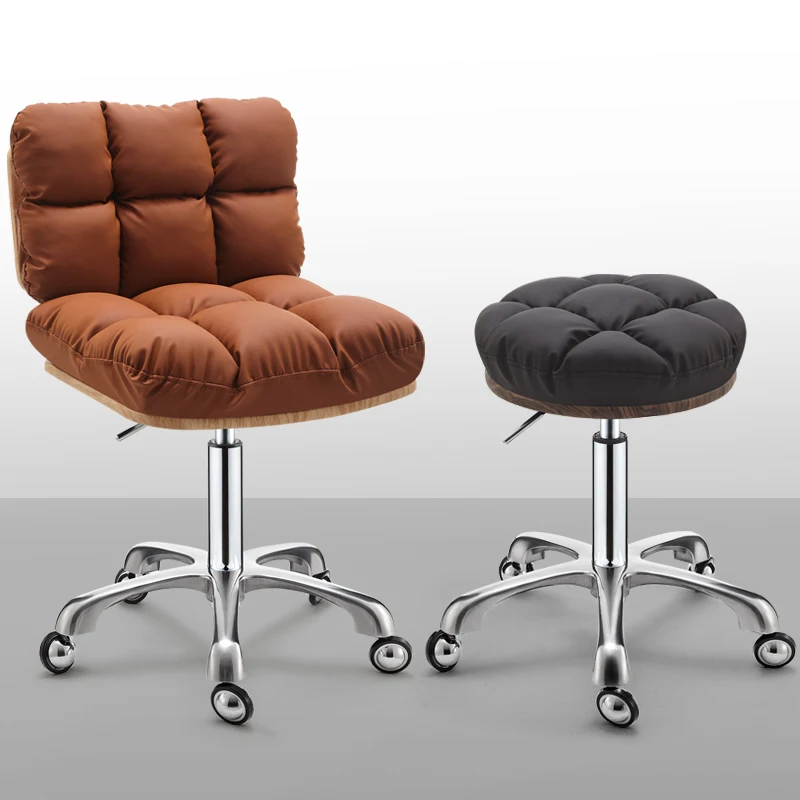 Wheel-Lifting-Rotating-Round-Stool-Makeup-Hair-Salon-Chair-Pulley-Chair ...
