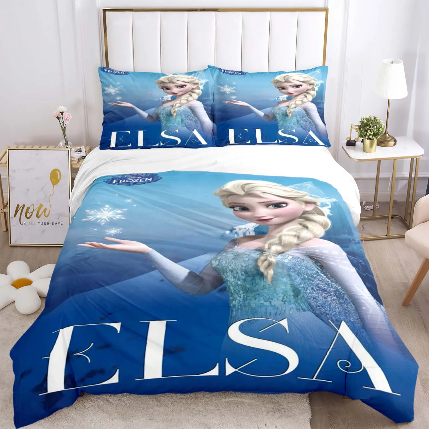Disney-Frozen-Elsa-Anna-Princess-Pattern-Bedding-Set-Duvet-Cover ...
