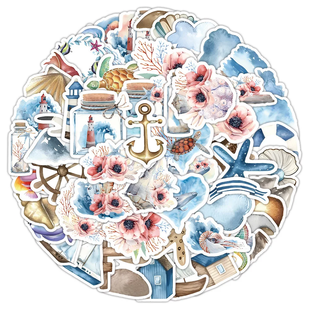 10-30-63PCS-Beautiful-Sea-World-Blue-Cartoon-Sticker-DIY-Phone-Laptop ...