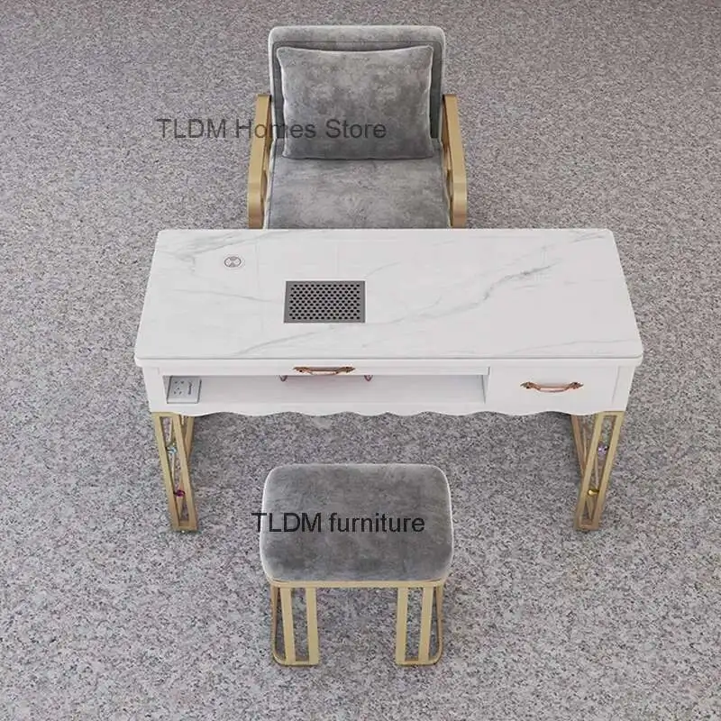 Light Luxury Nail Table Manicure Salon Furniture For Beauty Salon ...