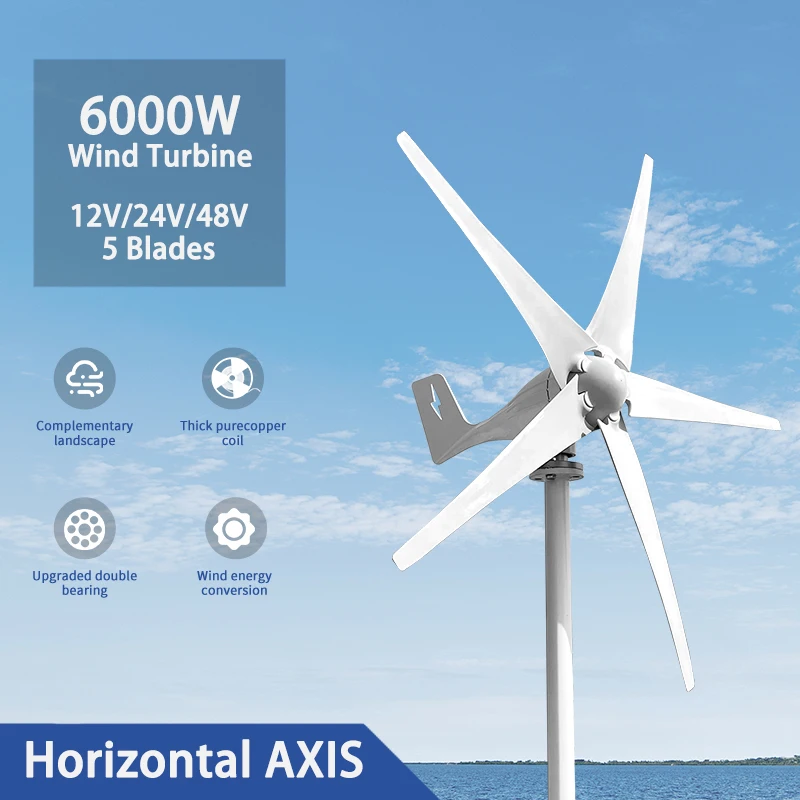 6000W-Horizontal-Wind-Turbine-Generator-12-24-48V-Strong-Power-Magnetic ...