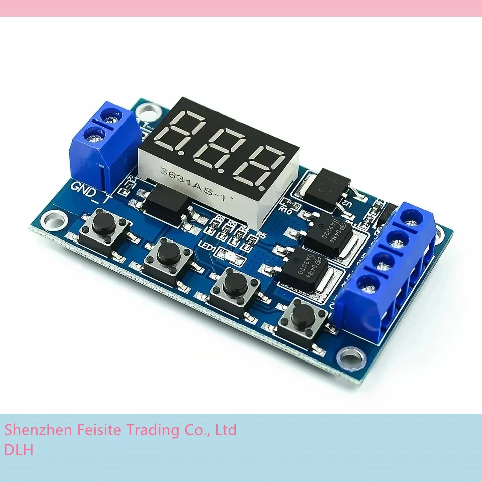 DC 12V 24V Dual MOS LED Digital Time Delay Relay Trigger Cycle Timer Delay Switch Circuit Board ...