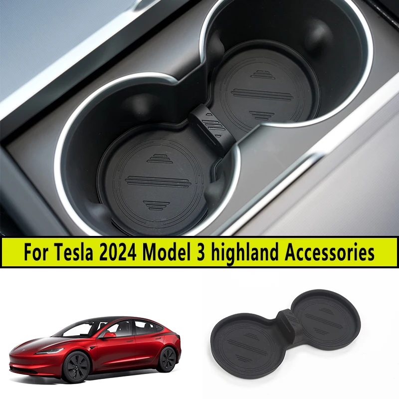 For-2024-Tesla-Model-3-highland-Water-Cup-Mat-Coasters-Slots-Non-Slip ...