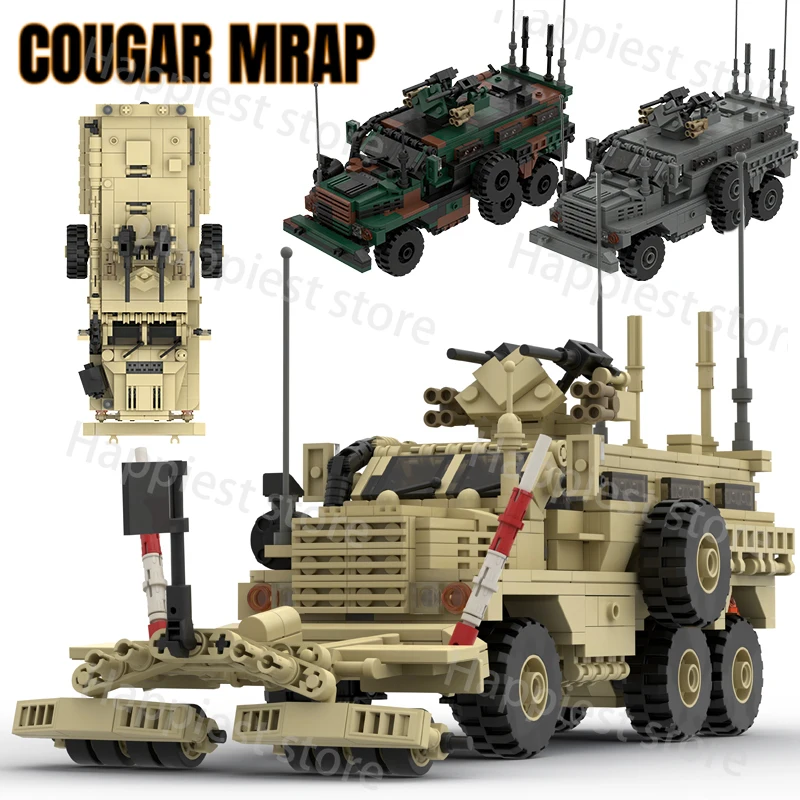 MOC-US-Military-Truck-Cougar-MRAP-Vehicals-Building-Blocks-Special ...