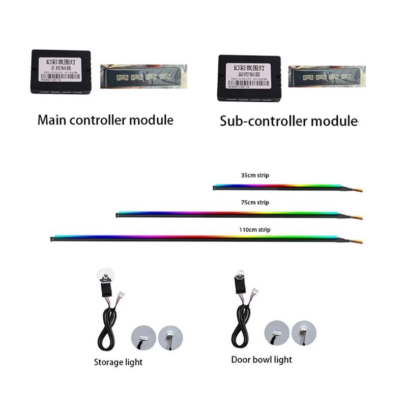 Led-Car-Symphony-Ambient-Light-Parts-35cm-75cm-110cm-Light-Strip-Main-Sub-Controller-Streamer ...