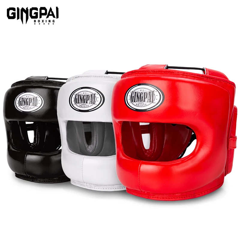 Boxing-Headgear-MMA-Training-Adjustable-Padded-Muay-Thai-Helmet ...
