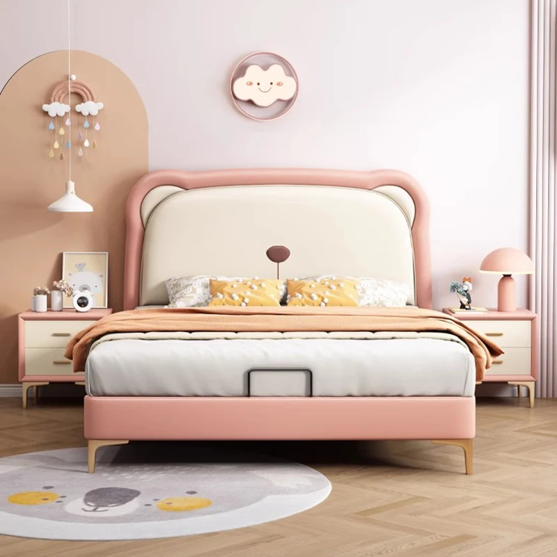 Girl-Children-Double-Bed-Cartoon-Simple-Small-Princess-Double-Bed ...