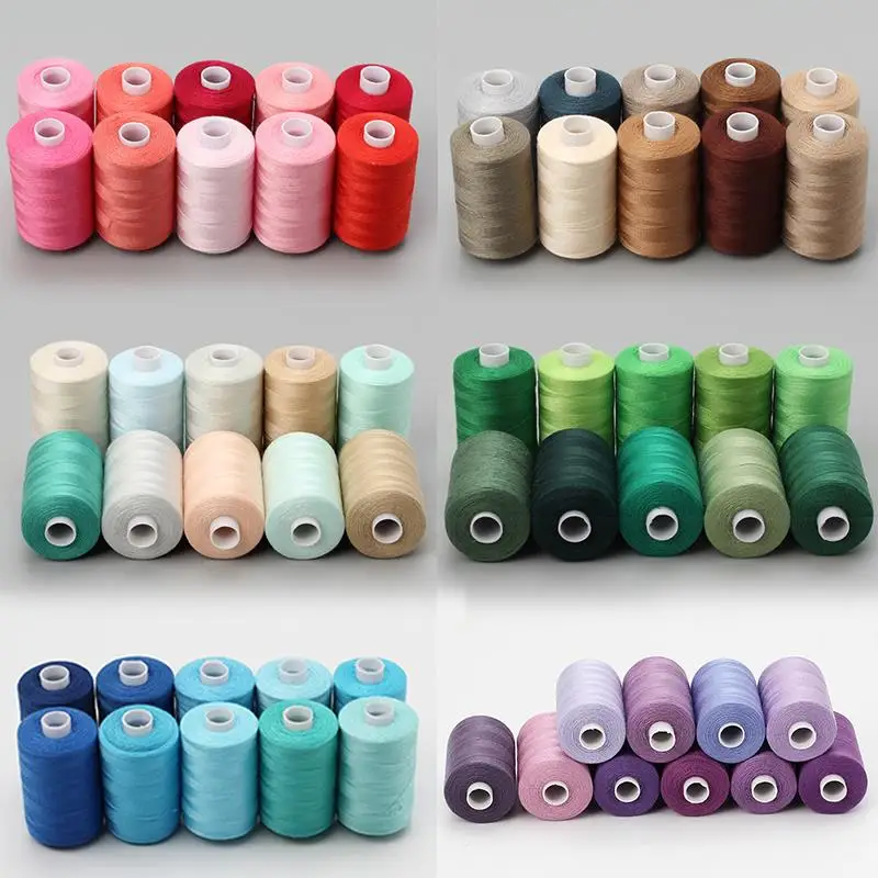 10-Spools-Lot-Multi-Color-Polyester-Sewing-Thread-1000-Yards-402-High ...