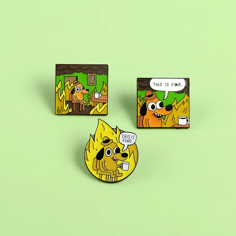 This Is Fine Cartoon Dog