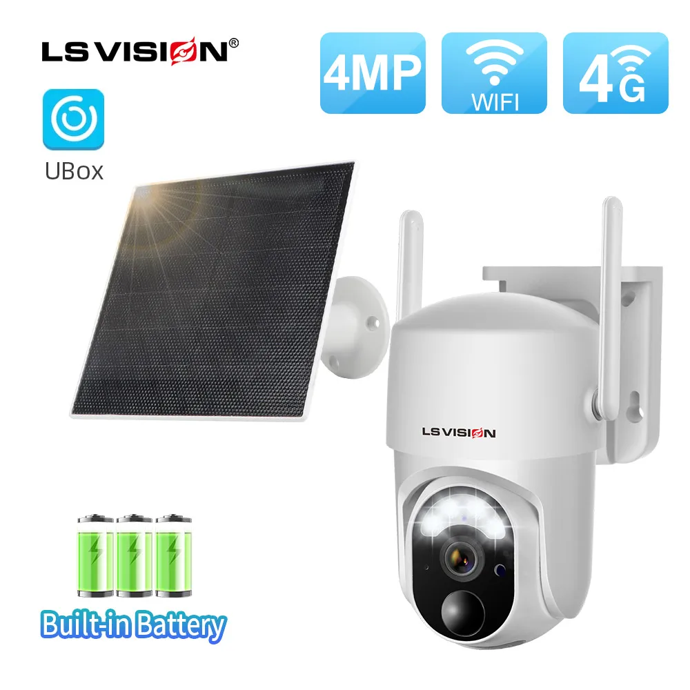 LS VISION 5W 4G Solar Surveillance Camera Built in 10400mAh Battery 4MP ...
