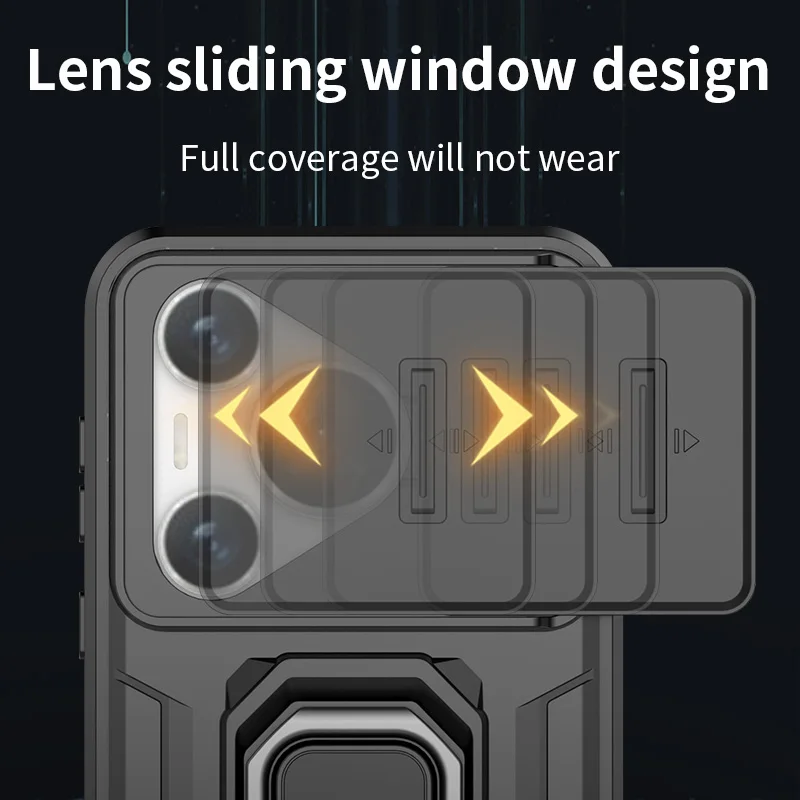 Shockproof Slide Lens Camera Armor Case for Honor 90 Lite (Purple)
