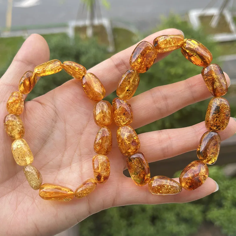 New Natural Amber Bracelet for Women Trendy 100 Genuine Irregular Original Piebald Bead Baltic Stone Real Fine Jewelry Supplier AliExpress