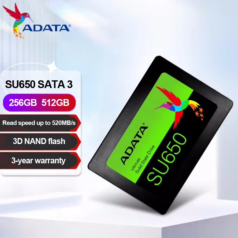 ADATA SU650 Internal SSD 256GB 512GB 2.5 Inch SATA HDD Hard Disk HD SSD ...